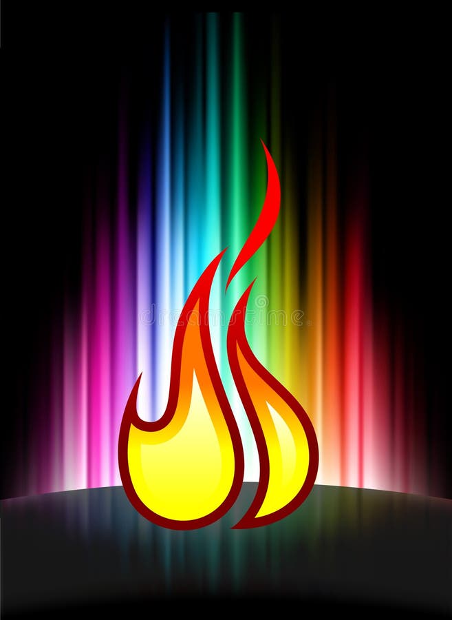 Fire on Abstract Spectrum Background Stock Illustration - Illustration ...