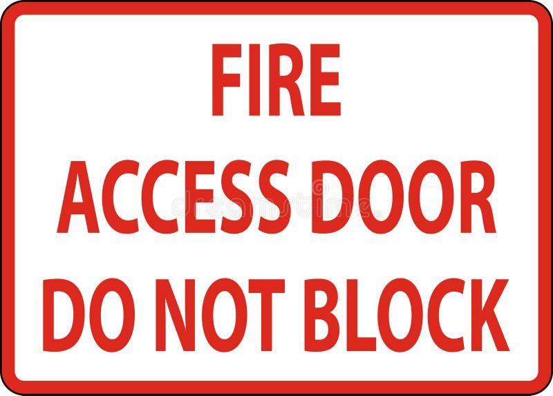 Fire Access Door Sign on White Background Stock Vector - Illustration ...