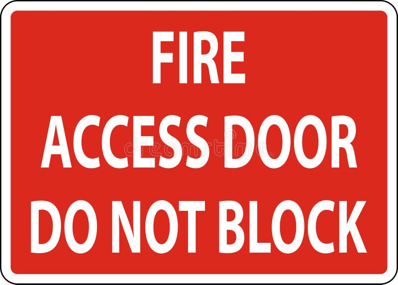 Fire Access Door Sign on White Background Stock Vector - Illustration ...
