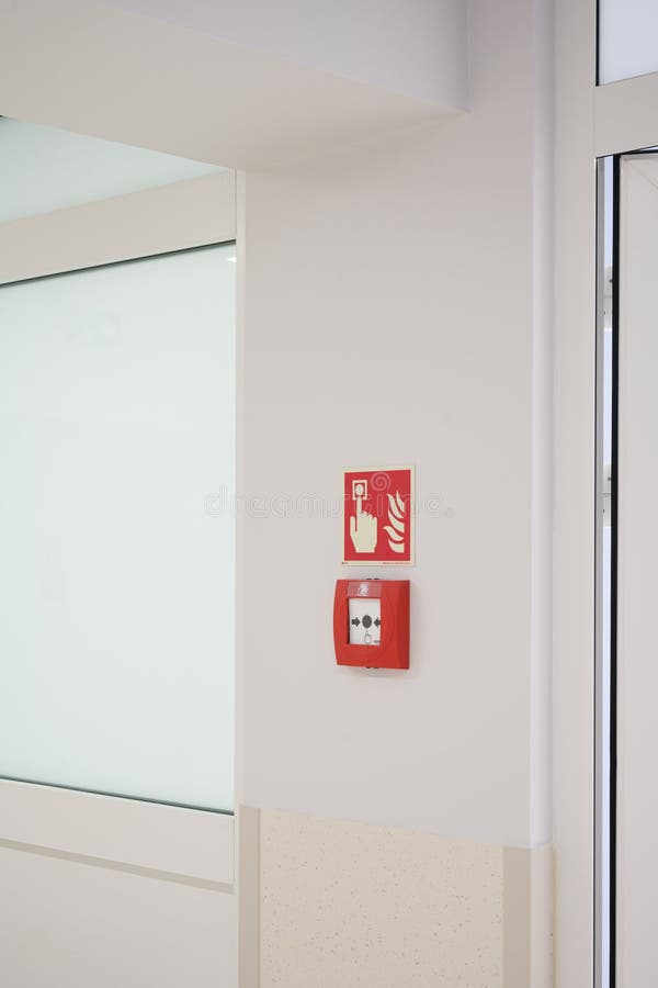 Fire Alarm Activation Point in a Modern Building Stock Photo - Image of ...
