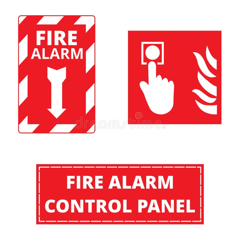 Fire Alarm Banners on a White Background Stock Vector - Illustration of ...