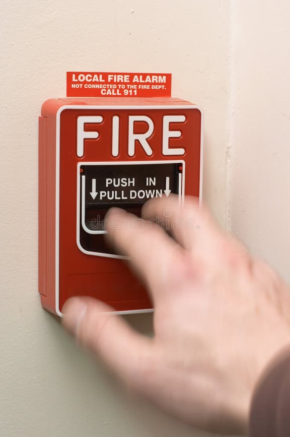 Fire Alarm Being Pulled stock photo. Image of fire, hazard - 4654614