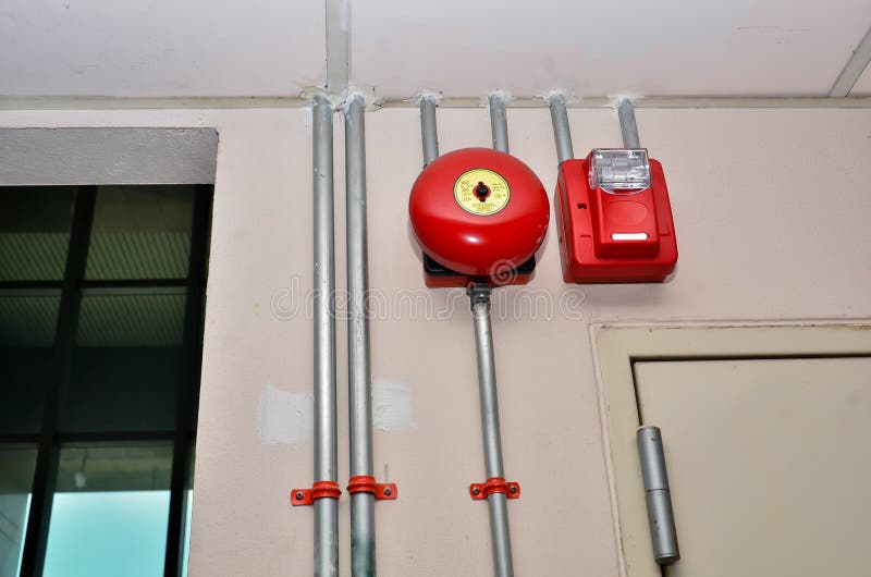 Fire Alarm Bell in the Building Stock Image - Image of building, ground ...