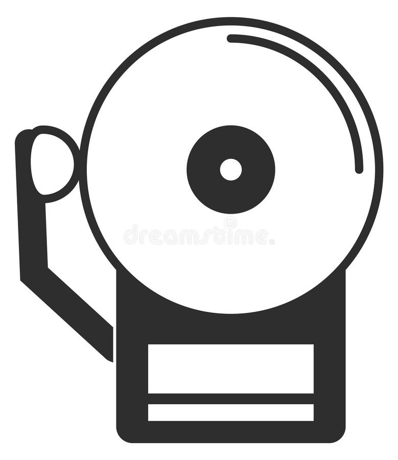 Fire Alarm Black Icon. Security Alert Symbol Stock Vector ...