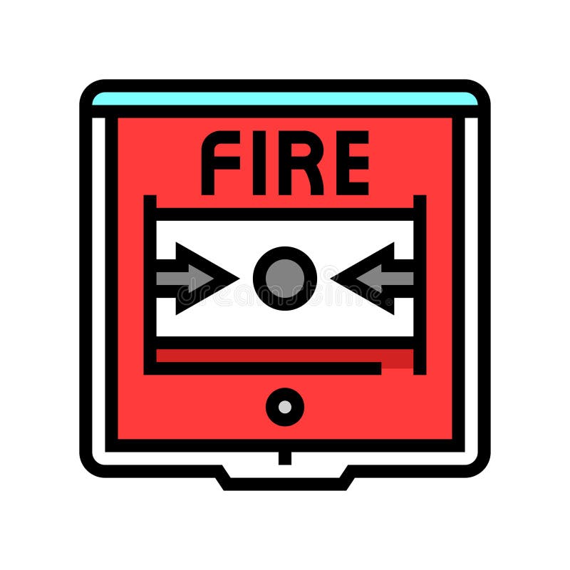 Fire Alarm Button Color Icon Vector Illustration Stock Illustration ...