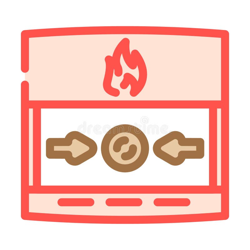 Fire Alarm Button Color Icon Vector Illustration Stock Vector ...