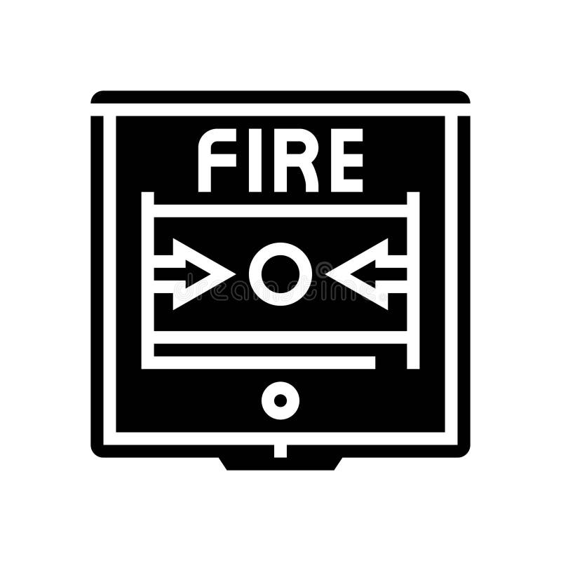 Fire Alarm Button Glyph Icon Vector Illustration Stock Illustration ...