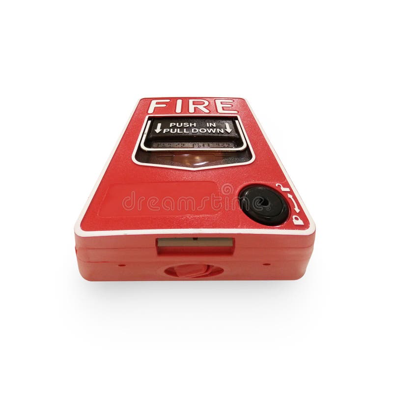 Fire Alarm Button Isolate on White Background Stock Image - Image of ...
