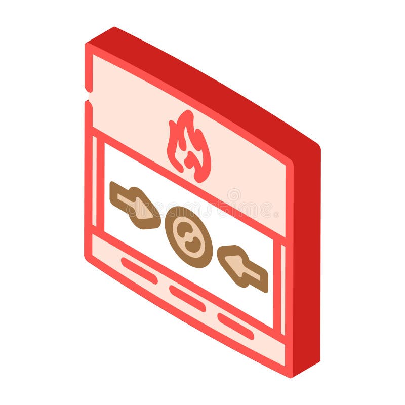 Fire Alarm Button Isometric Icon Vector Illustration Stock Vector ...