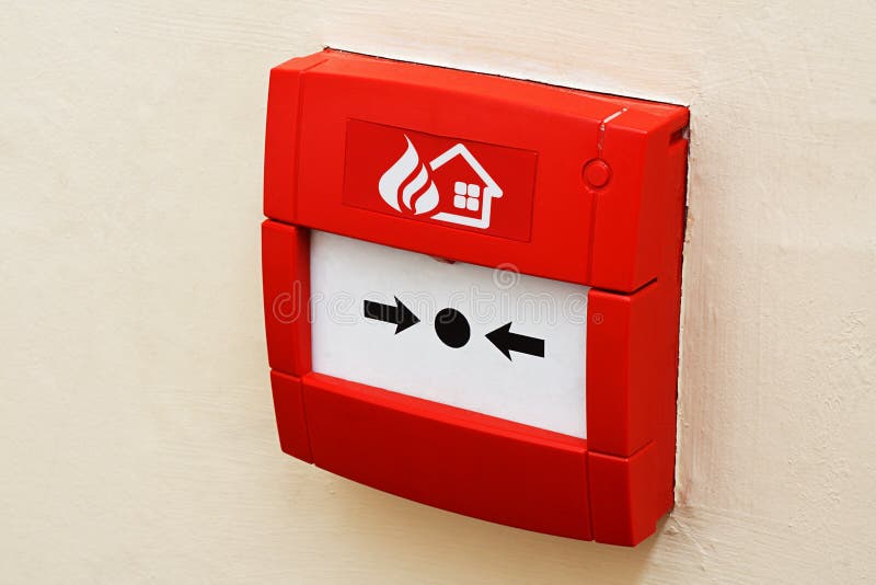 Fire alarm button on wall stock photo. Image of security - 33401384