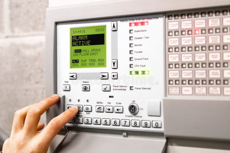 Fire Alarm Control Panel is Activated and in Alert Mode Stock Photo ...