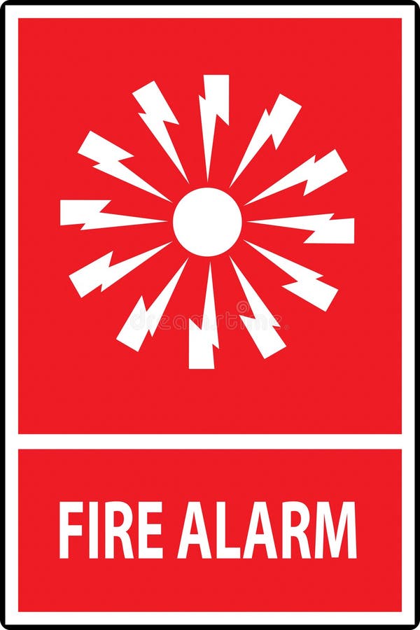 Fire alarm emergency signs stock vector. Illustration of advice - 99403547