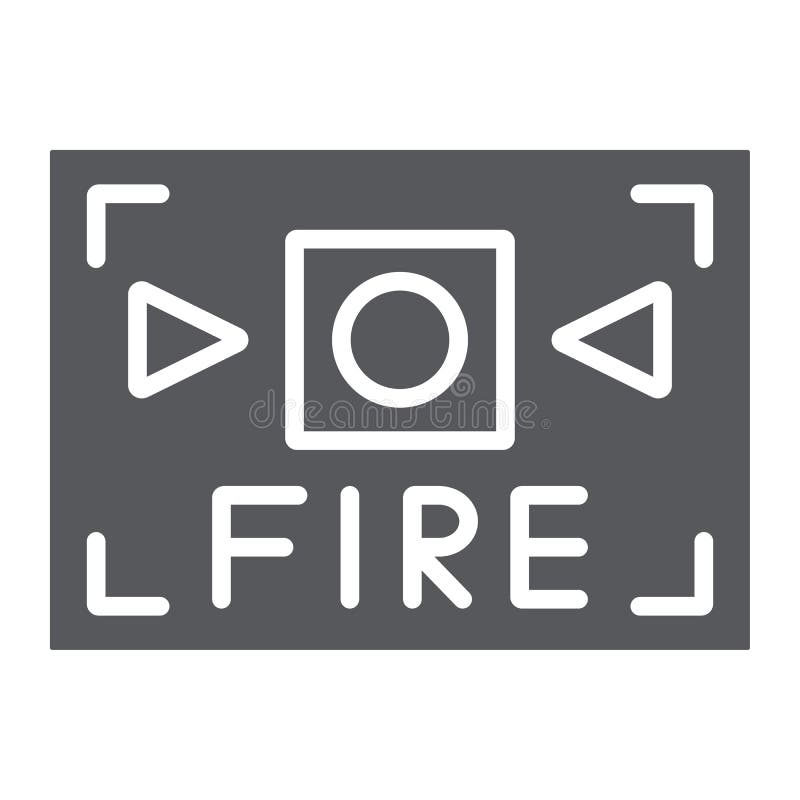 Fire Alarm Glyph Icon, Safety and Equipment, Fire Alert Sign, Vector ...