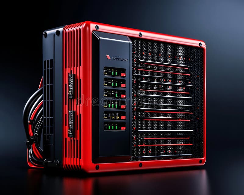 Fire Alarm Manual System. High Tech Fire Detection Panel with Red ...