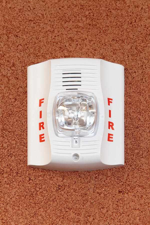 A Fire Alarm with Stroboscopic Light. Stock Photo - Image of indicator ...