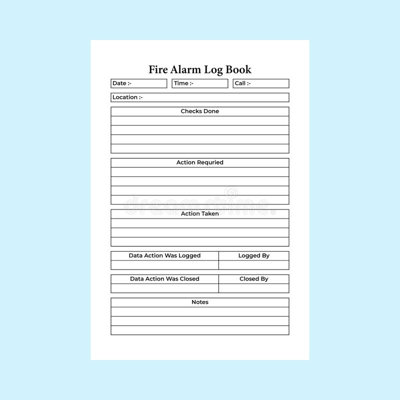 Fire Alarm Notebook KDP Interior. Fire Department Information Checker ...