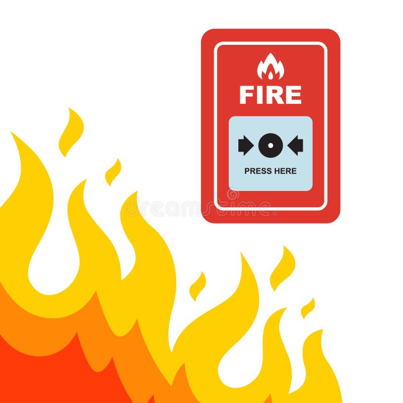 Fire Alarm and Open Flame in the Building. Stock Illustration ...