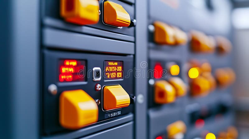 Fire Alarm Panel with Flashing Indicators and Controls Stock ...