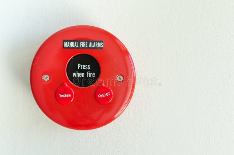 Press fire alarm button stock photo. Image of flame, fire - 15158578