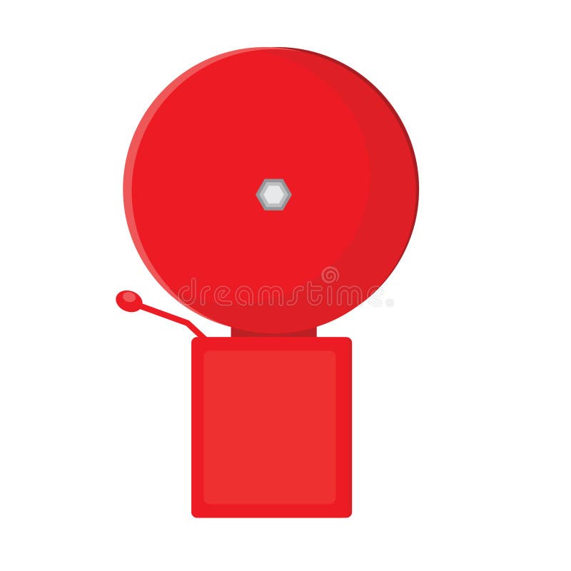 Red Fire Alarm Bell Isolated on White Background Stock Vector ...