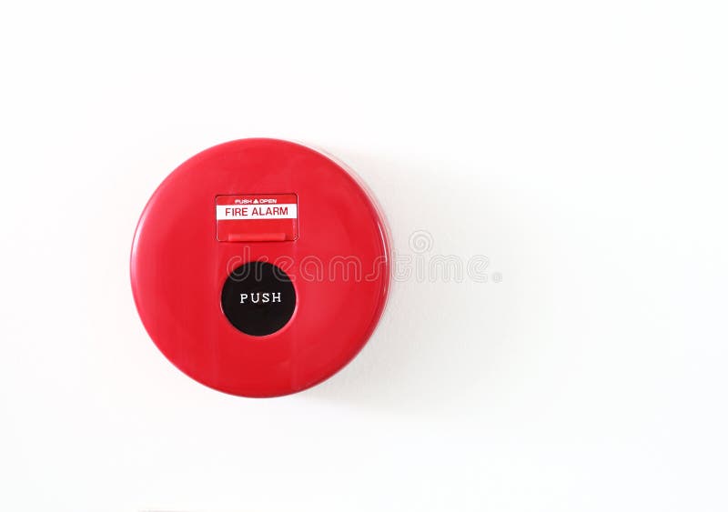 Fire Alarm Red Circle Box Warning Machine Stock Photo - Image of push ...