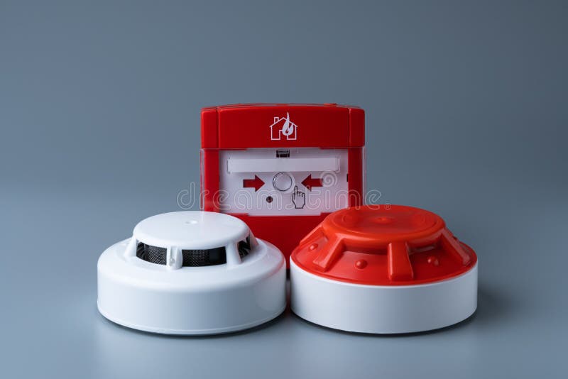 Fire Alarm System on a White Background. Fire Safety for Home. Stock ...