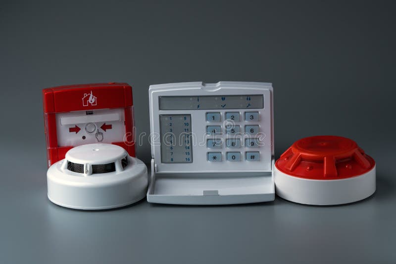 Fire Alarm System on a White Background. Fire Safety for Home. Stock ...