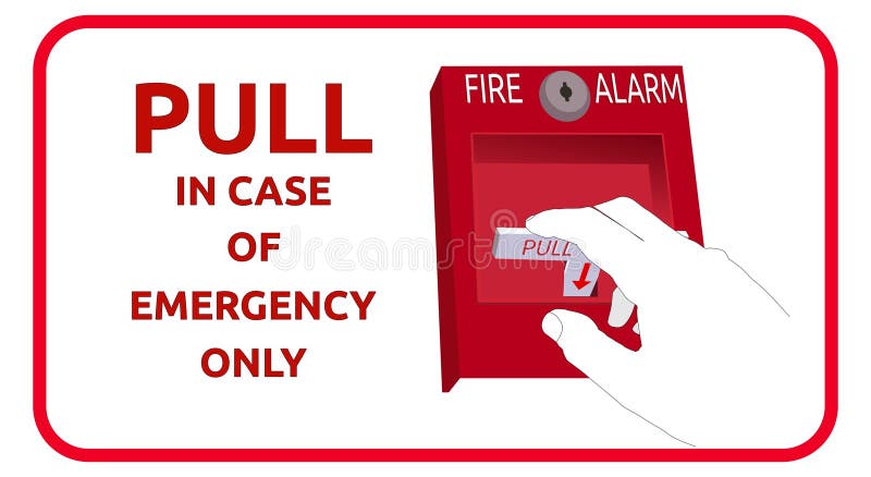 Fire Alarm with Hand Pulling Handle, Vector Illustration Stock Vector ...