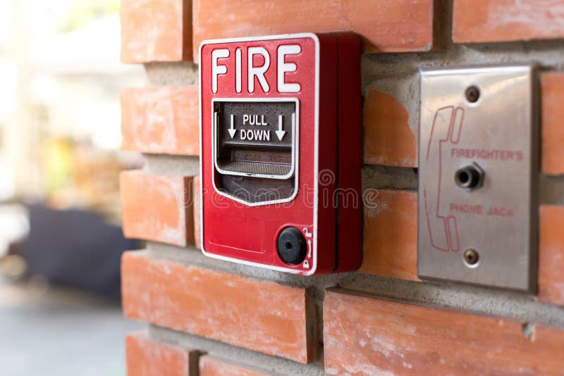 Fire Alarm Signal on Brick Wall Stock Photo - Image of building, alert ...