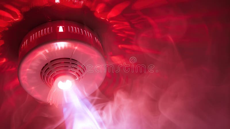 A Fire Alarm or Smoke Detector with Flashing Lights, Indicating Stock ...