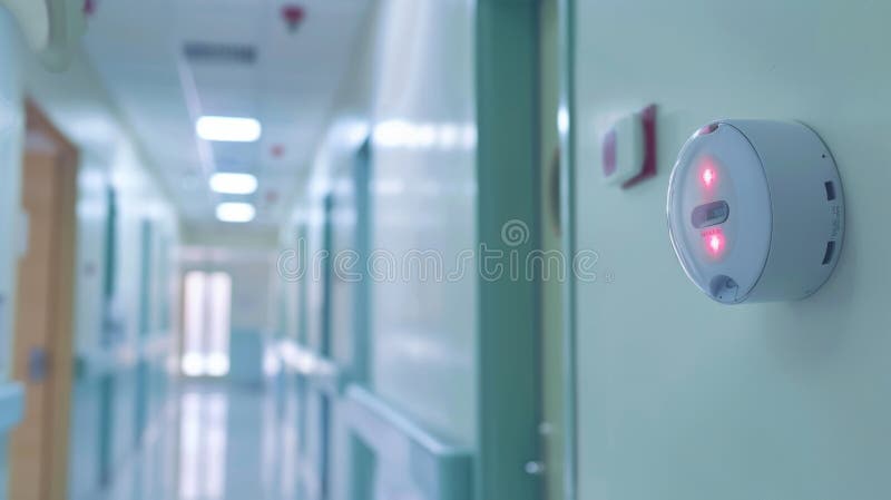 Fire Alarm and Smoke Detector. Home Safety Device Setup at Home Hotel ...