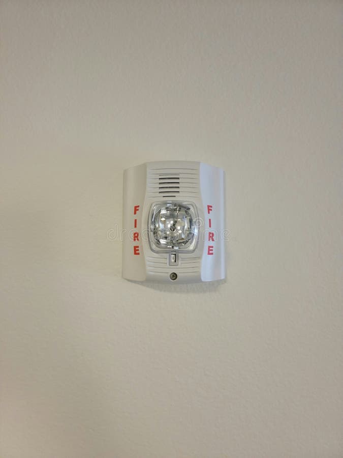 Fire Alarm with Strobe Light on Wall Stock Photo - Image of white, beep ...
