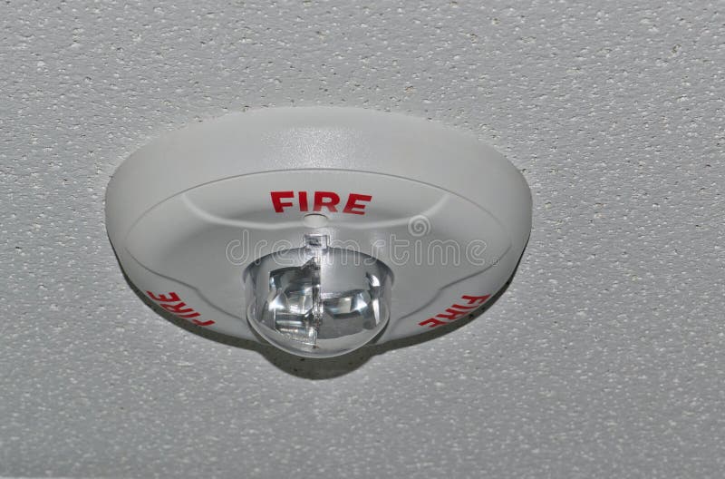 Fire Alarm Strobe On An Office Ceiling. Stock Photo - Image of burn ...