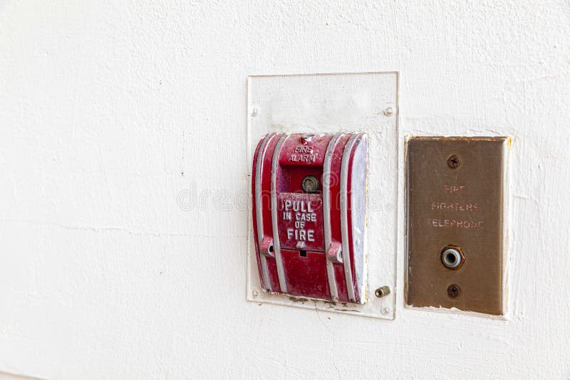 Alarm Switch on the Cement Wall Stock Image - Image of call, device ...