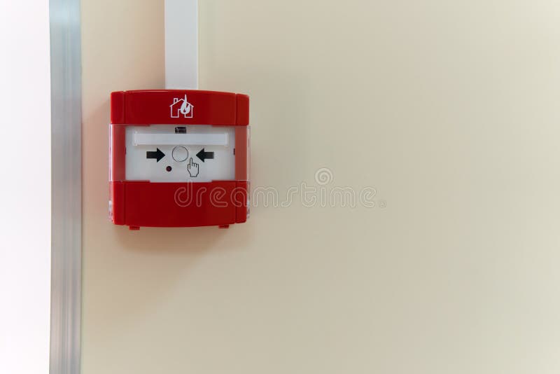 Fire Alarm Switch on the Wall. Stock Image - Image of glass, alarm ...