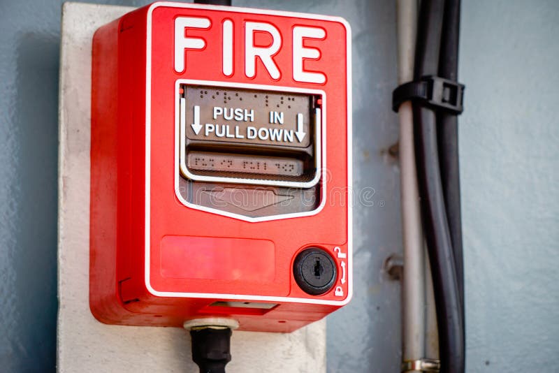 Fire Alarm Switch on the Wall Stock Image - Image of swithch, fire ...