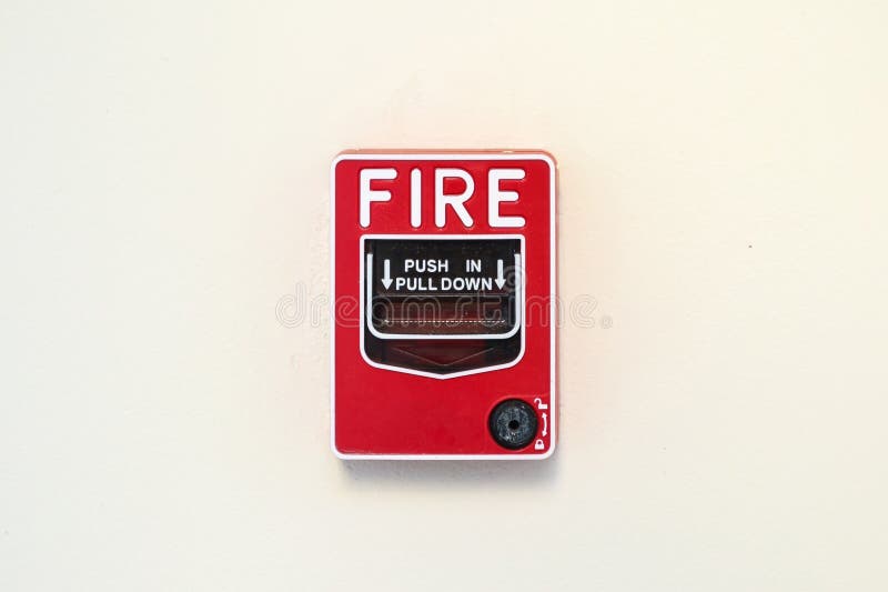 Fire Alarm Switch on White Wall Background Stock Image - Image of white ...