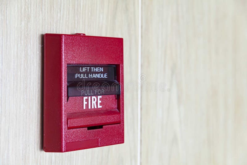 Alarm Switch on the White Wood Wall Stock Image - Image of fire, metal ...