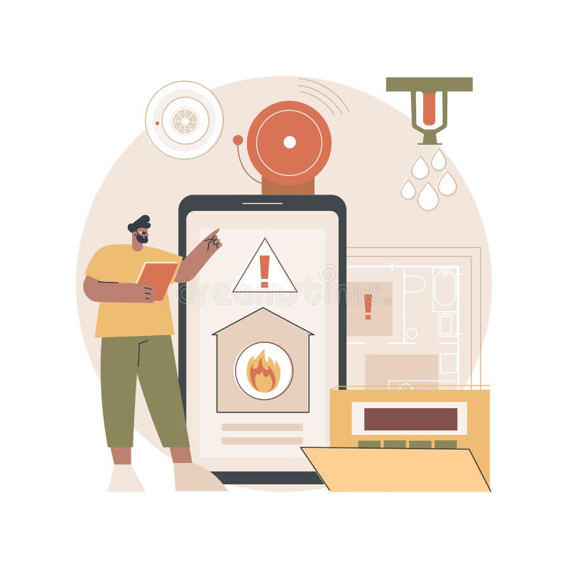 Fire Alarm System Abstract Concept Vector Illustration. Stock Vector ...