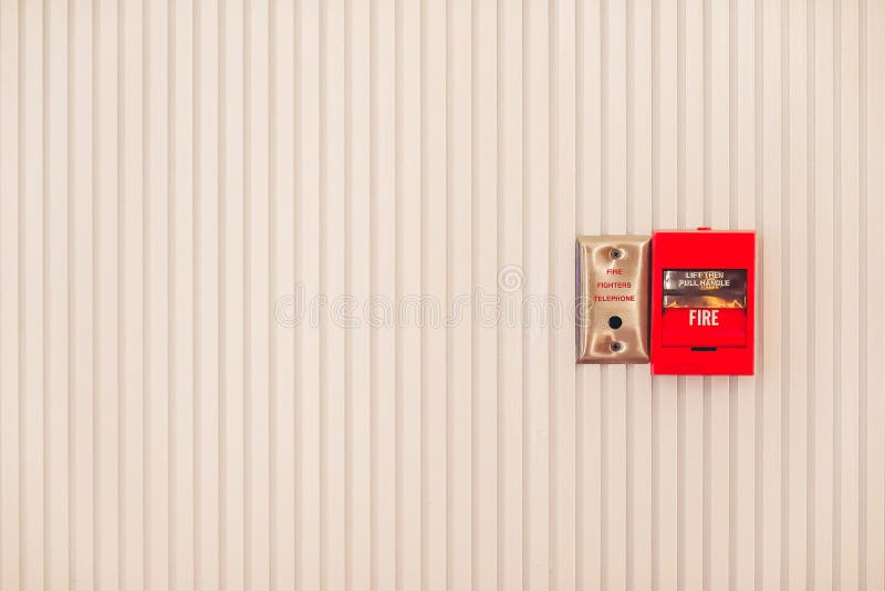 Fire Alarm System Box Installed on Wall in Modern Building Stock Photo ...