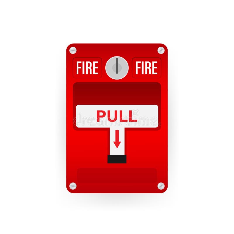 Fire Alarm Pull Down Icon Vector Stock Vector - Illustration of protect ...