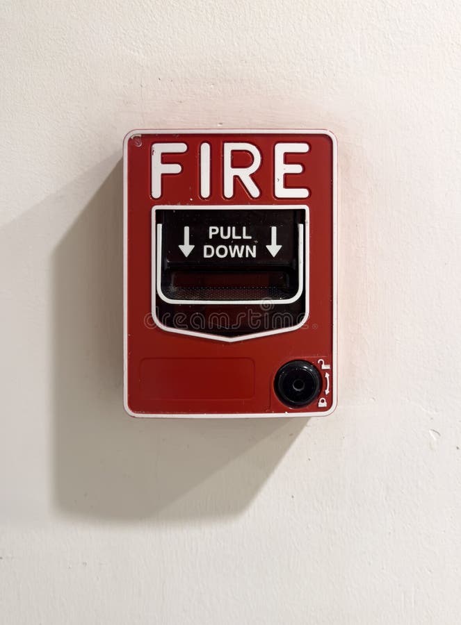 Fire Alarm System Located Indoors with a Pull Down Feature for Emergencies in a Public Building ...