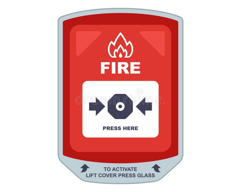 Fire Alarm System on Wall for Fire Alarm. Press Button when Fire Stock ...
