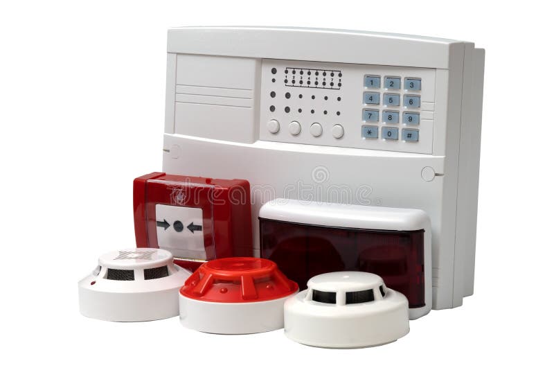 Fire Alarm System on a White Background. Fire Safety for Home. Stock ...