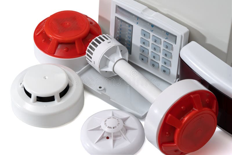 Fire Alarm System on a White Background. Fire Safety for Home. Stock ...