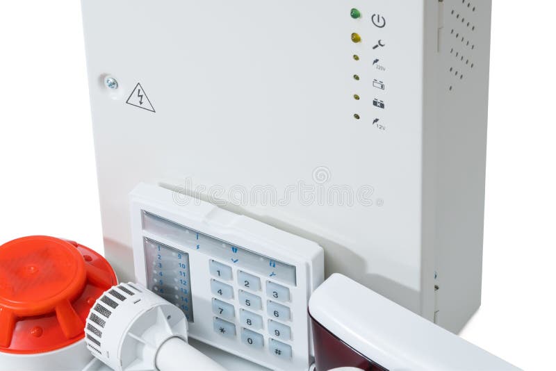 Fire Alarm System on a White Background. Fire Safety for Home. Stock ...