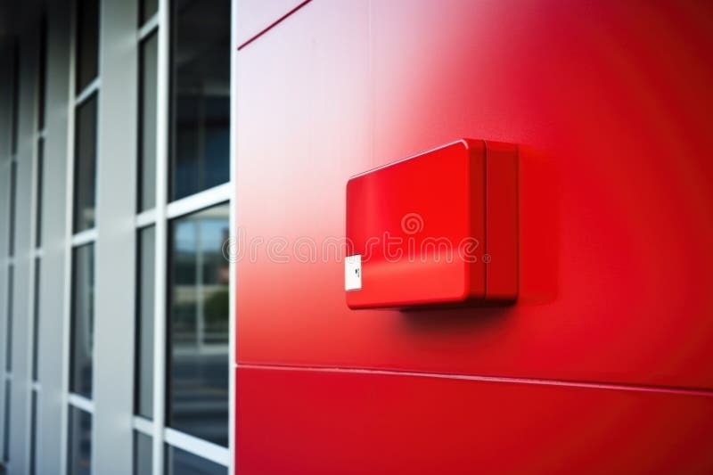 Fire Alarm on the Wall of a Modern Building Stock Photo - Image of wall ...
