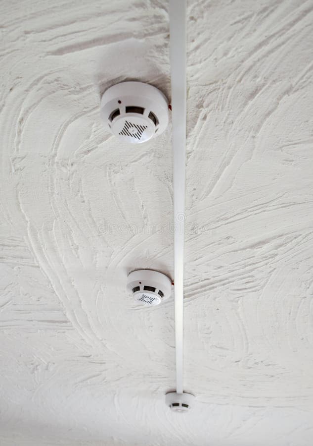 Fire Alarms on the Ceiling. Fire Safety. Stock Image - Image of ...