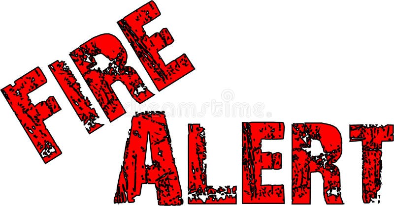 Fire Alert Text Sign Illustration Stock Vector - Illustration of burn ...