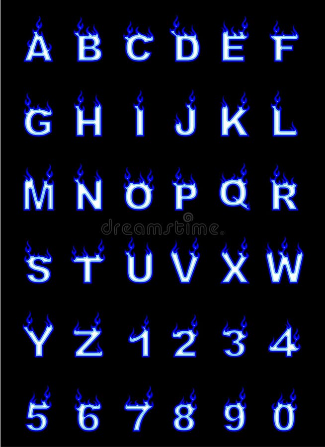 Blue Flaming Letters Stock Illustrations – 11 Blue Flaming Letters ...